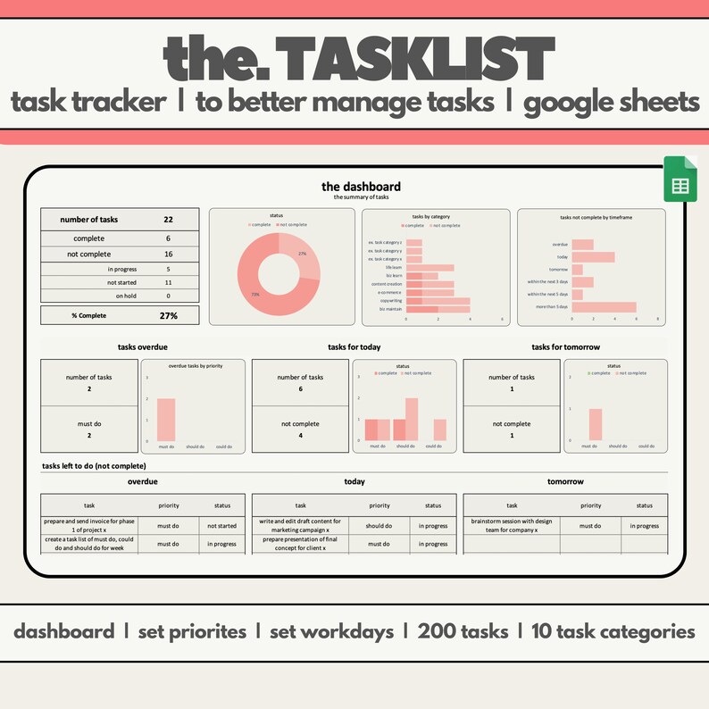 Task Tracker to Do List and Productivity Planner Weekly, Daily, Monthly ...