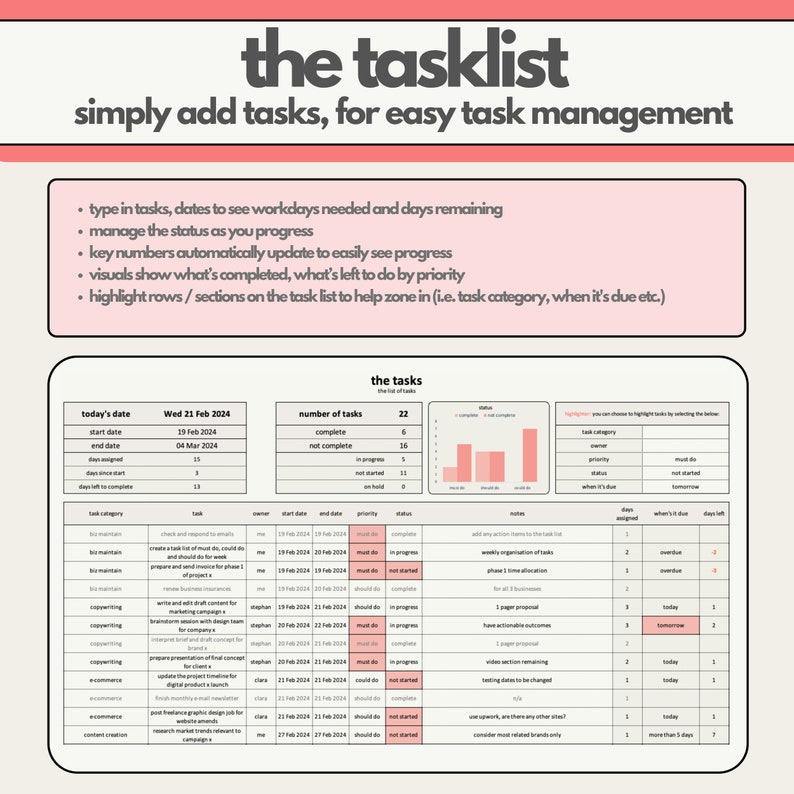 Task Tracker - to Do List and Productivity Planner - Weekly, Daily ...