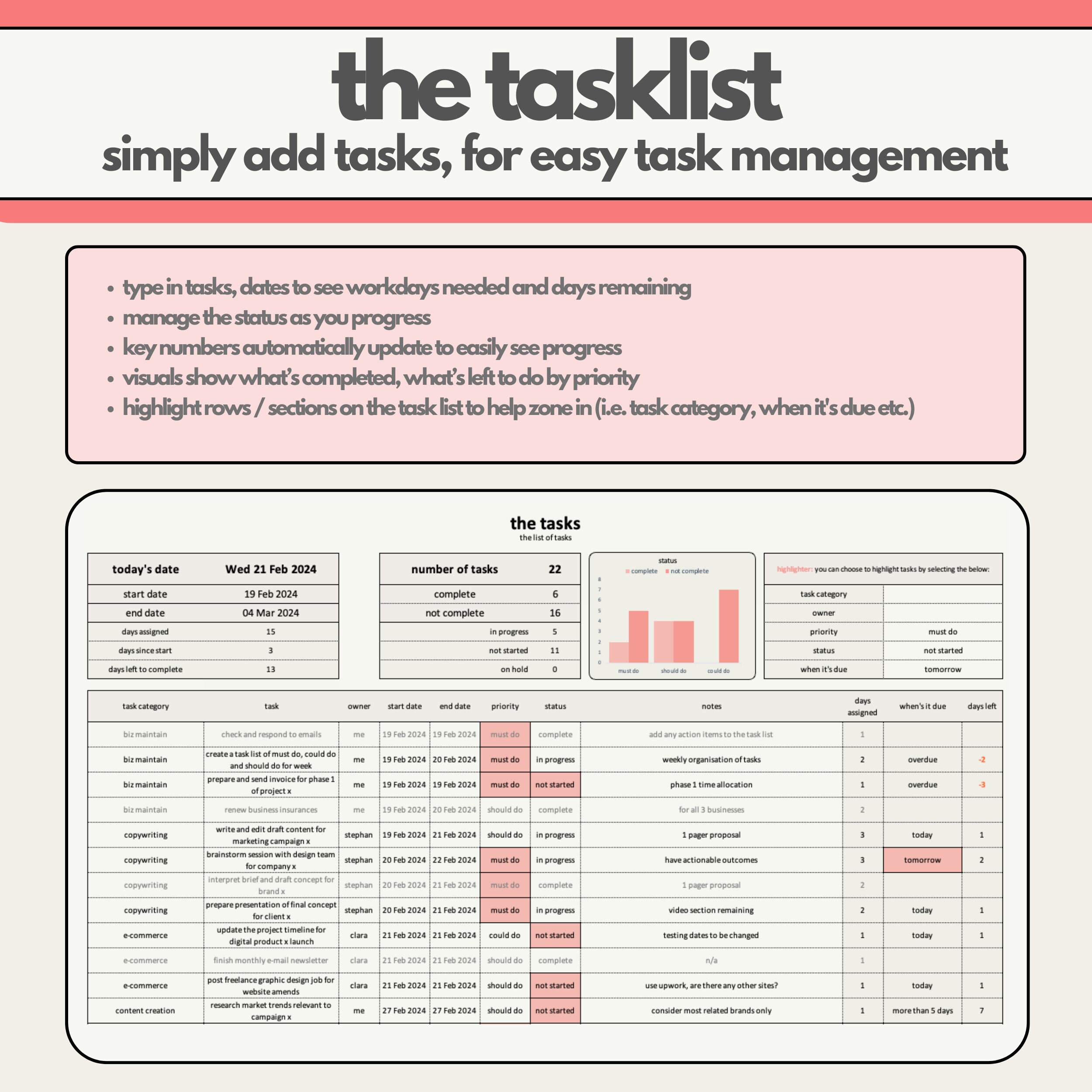 Task Tracker - to Do List and Productivity Planner - Weekly, Daily ...