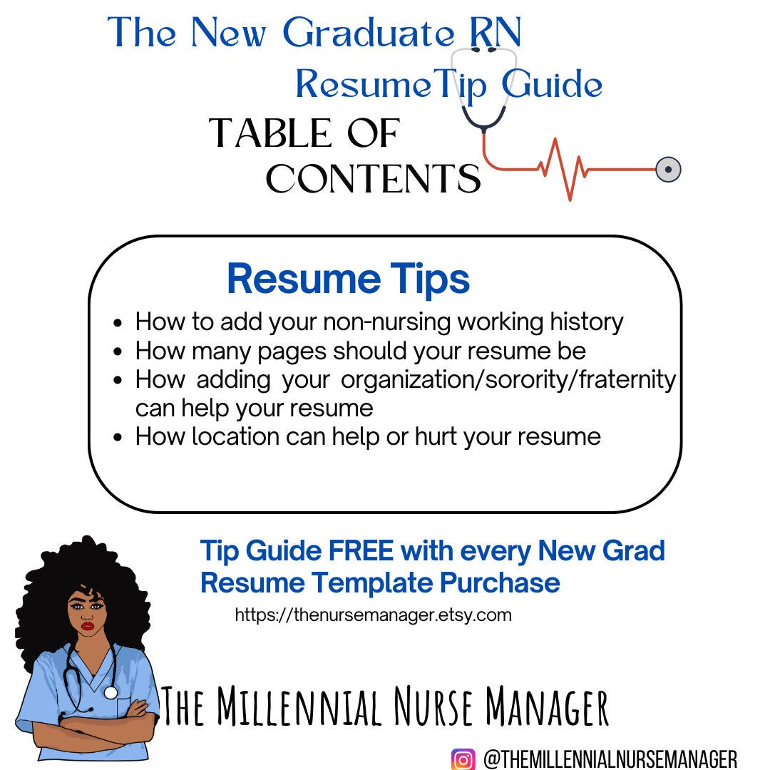 New Graduate RN Resume Template & Review Tips - Etsy