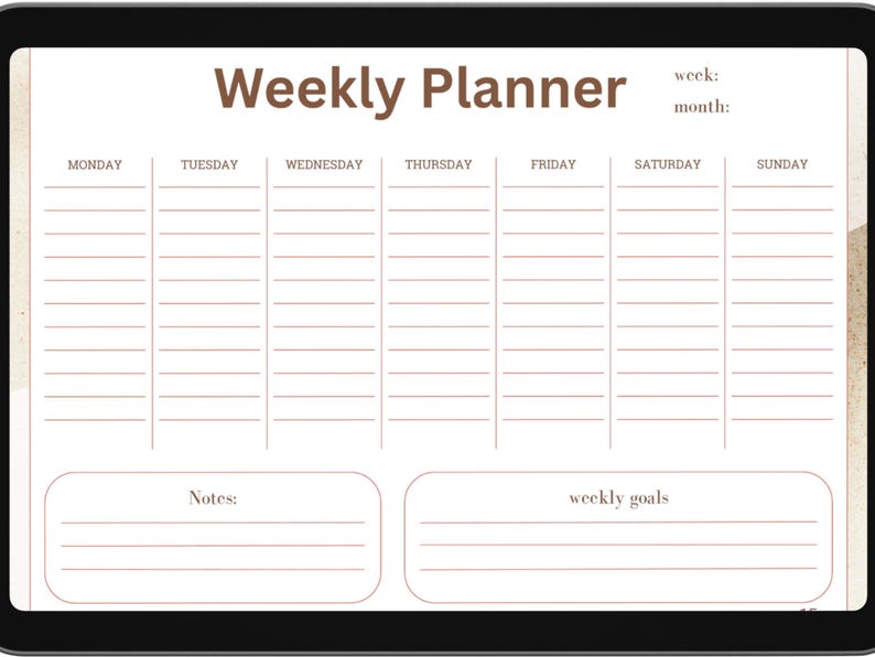 ELUXO Minimalist Luxury Digital Planner: Undated Beige iPad Journal ...