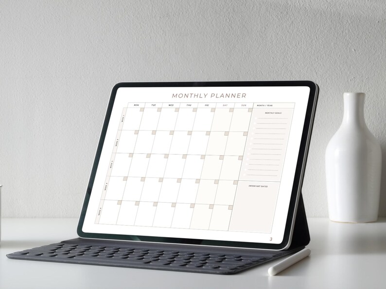 ELUXO Minimalist Luxury Digital Planner: Undated Beige iPad Journal ...