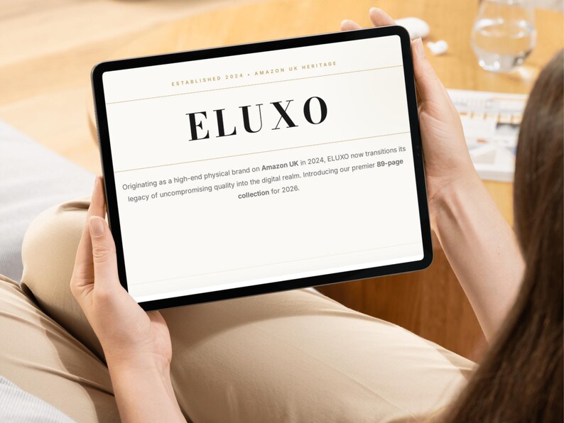 ELUXO Minimalist Luxury Digital Planner: Undated Beige iPad Journal ...