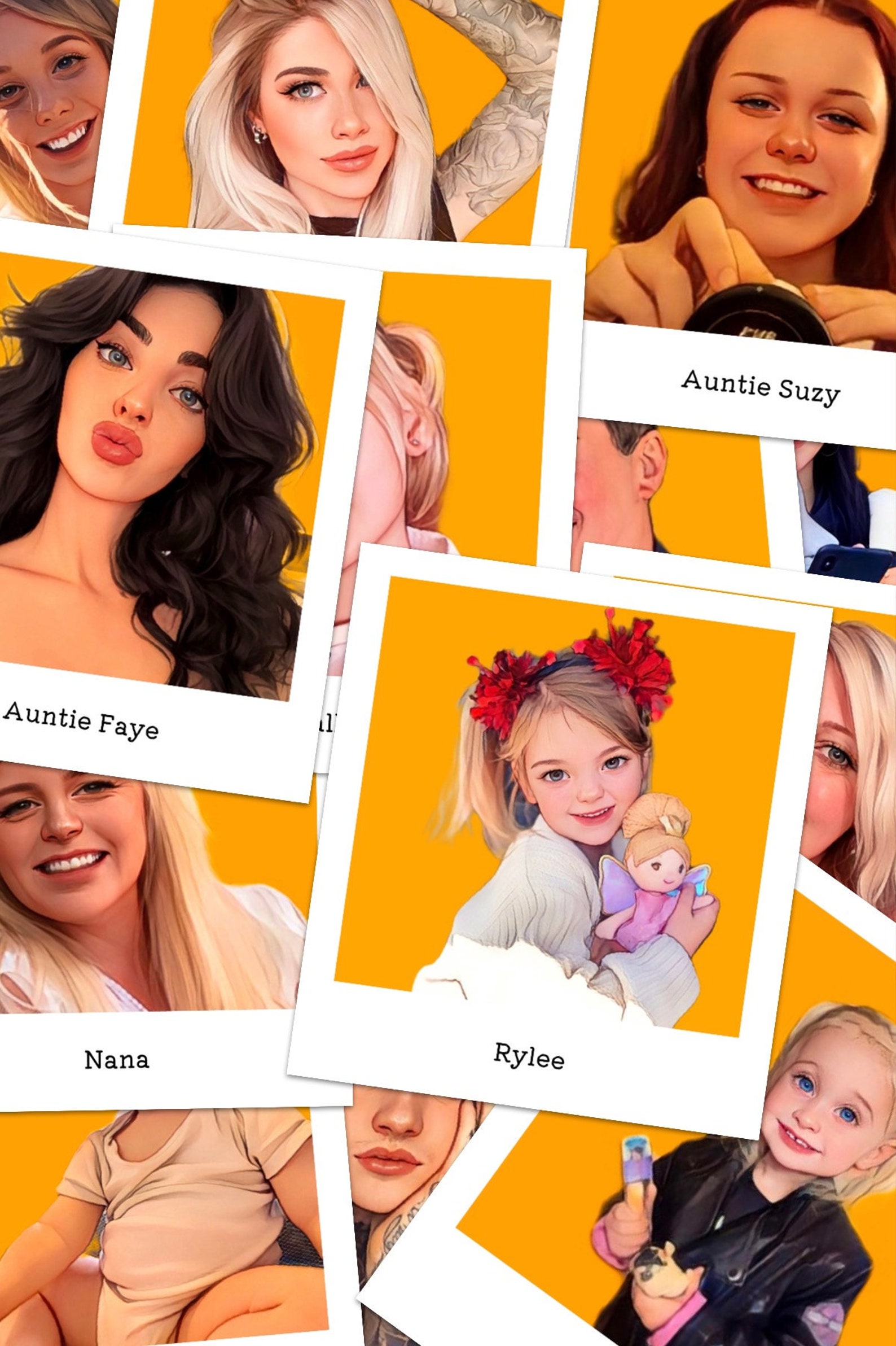 Cartoonized Family Flashcards - Etsy