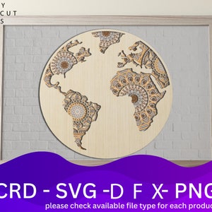 Multilayer Globe Laser Cut Files Bundle SVG File, Vector Design, Plan ...