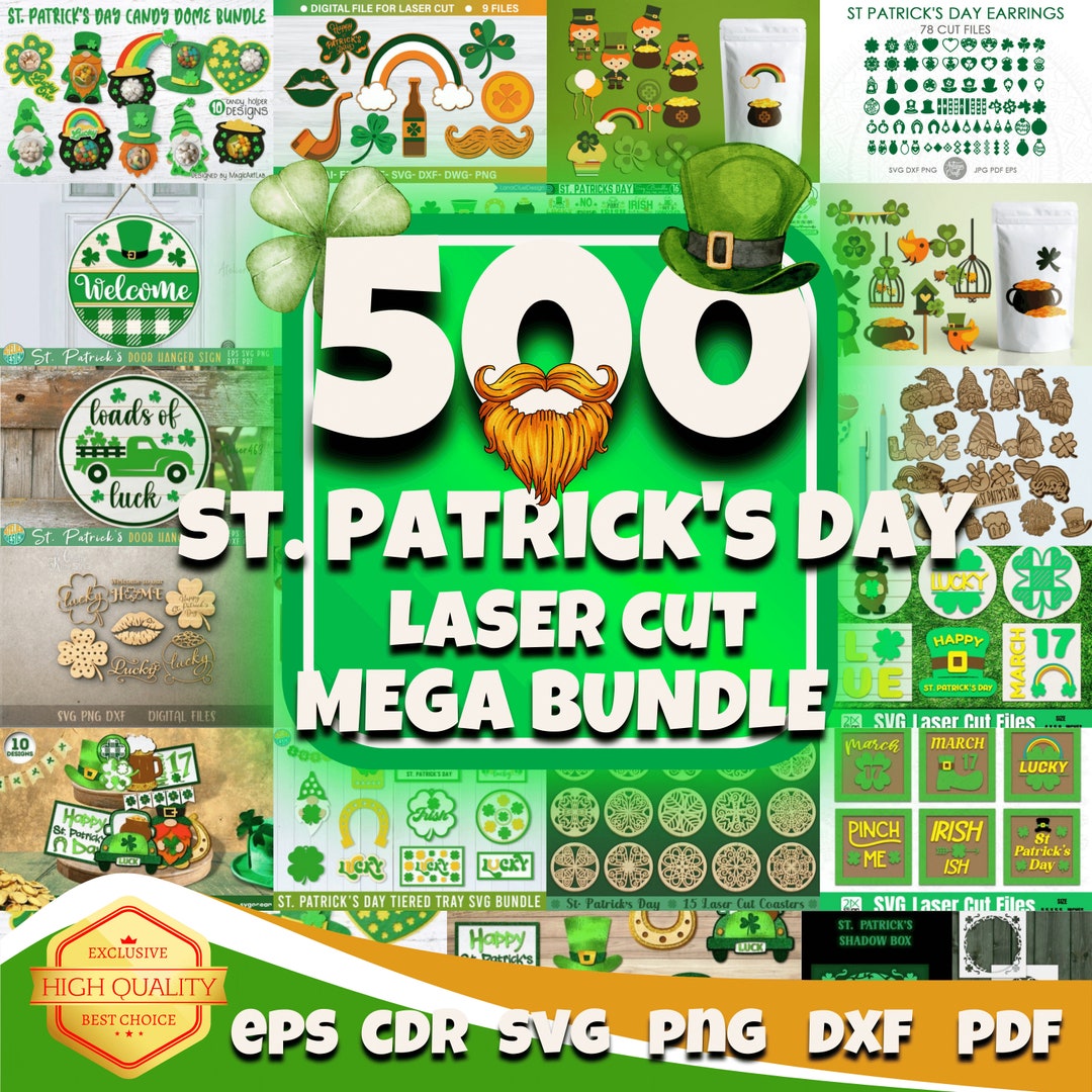 St.patrick's Day Laser Cut Files Bundle CNC Files 500 Engraving Laser ...