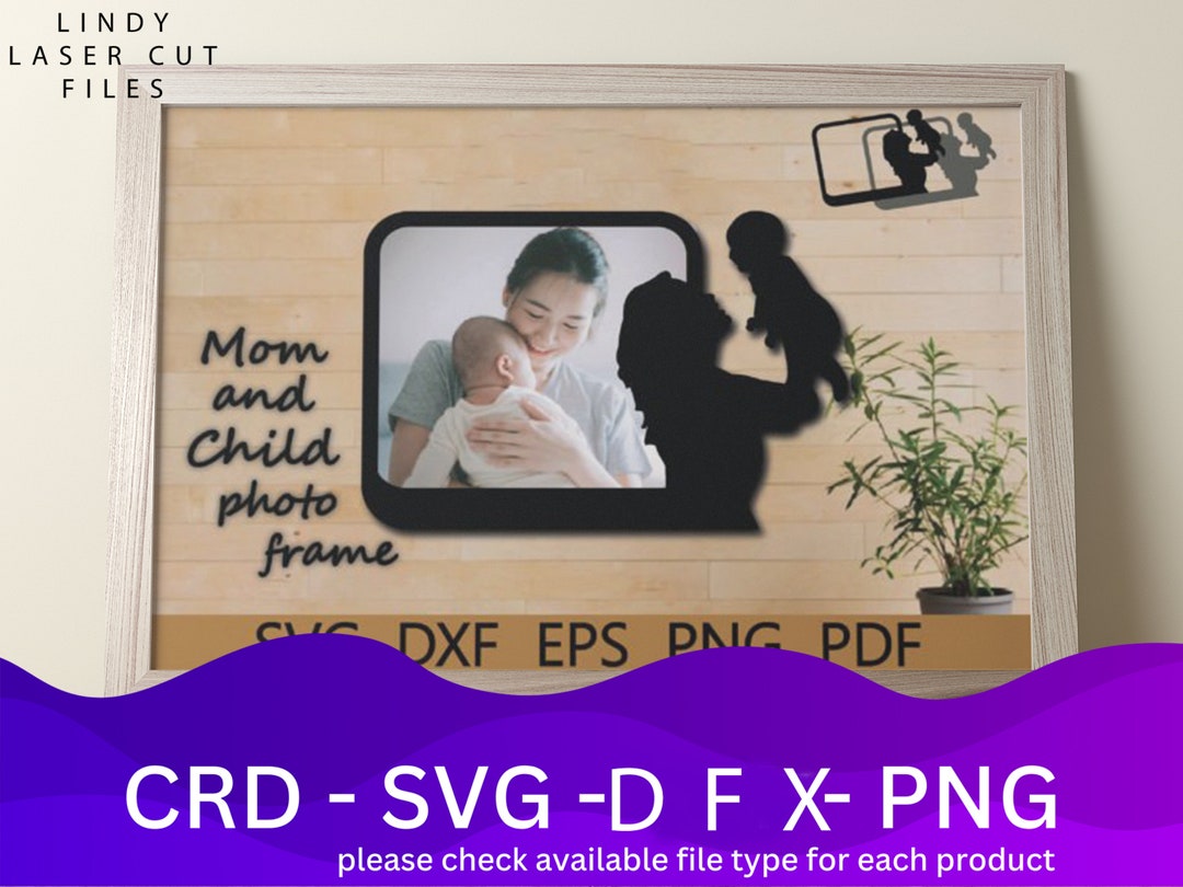 Mom and Child Photo Frame Laser Cut Files: SVG, CNC (digital Download ...