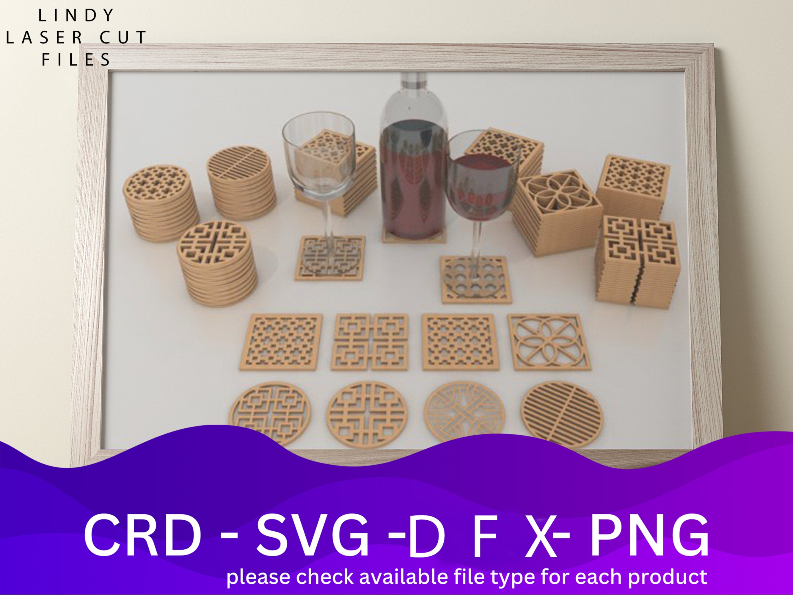 Drink Coasters Svg File Bundle, Vector Design, Plan Laser, Cnc Pattern ...