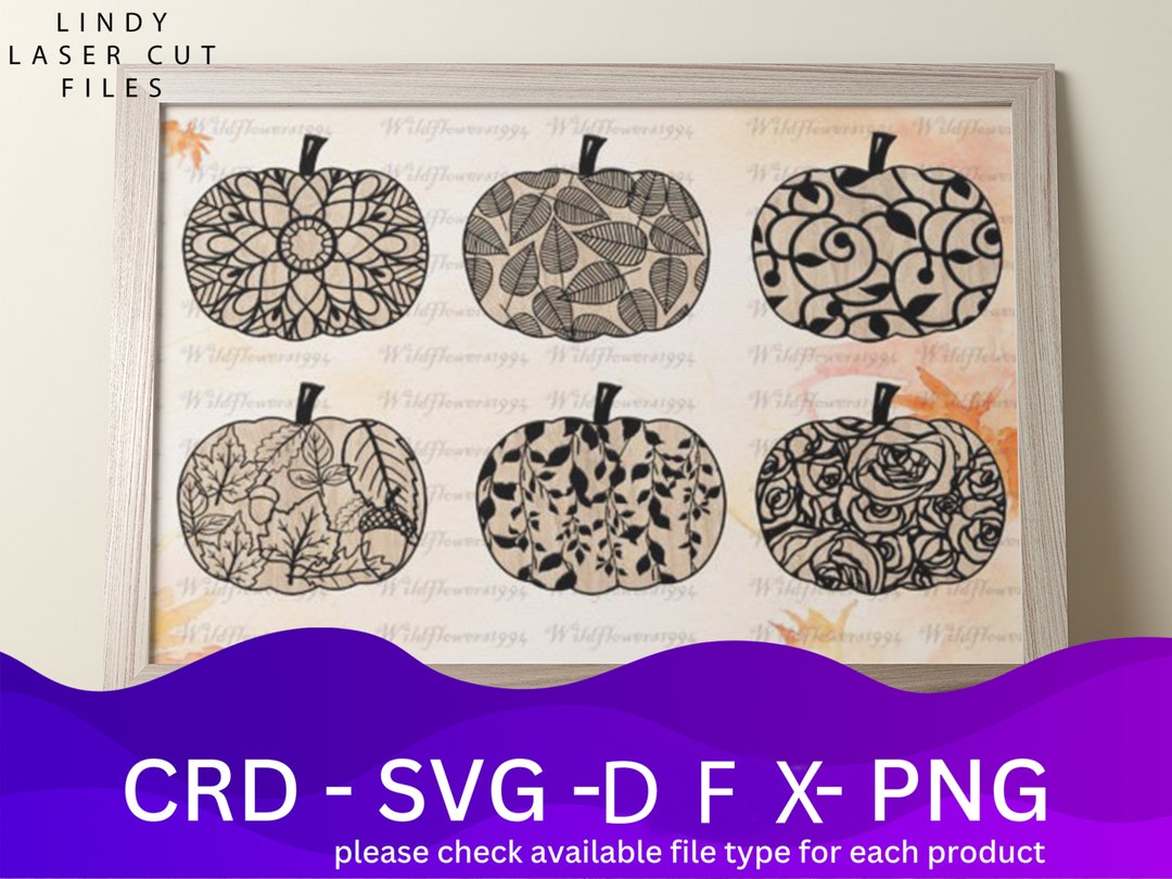 Bundle Pumpkin Laser Cut Files SVG File, 6 Vector Design, Plan Laser ...