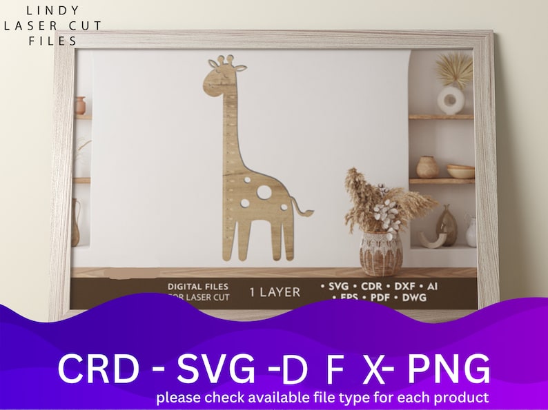 Giraffe Height Chart Laser Cut Files: Kids Room Decor (SVG File) - Etsy