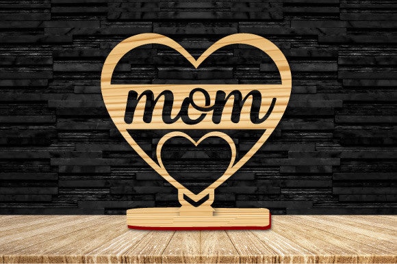 Mom Heart Sign Cut Files Bundle SVG File, 6 Vector Design, Plan Laser ...