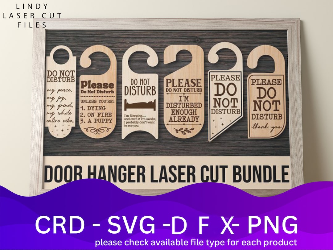 Door Knob Hanger Laser Cut Files: 6 Vector Designs (SVG File) - Etsy