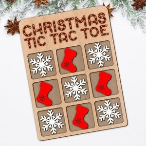 Christmas Tic Tac Toe Laser Cut Files: 5 Vector Designs (SVG File) - Etsy