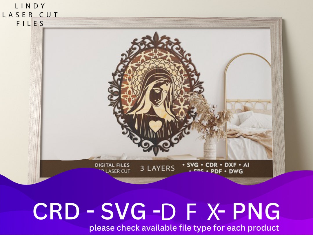 Icon Deva Maria Laser Cut Files Bundle SVG File, Vector Design, Plan ...