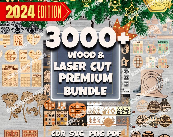 Laser Cut Files Bundle | 2024 Edition Ornament Laser Cut Bundle | 3000 ...