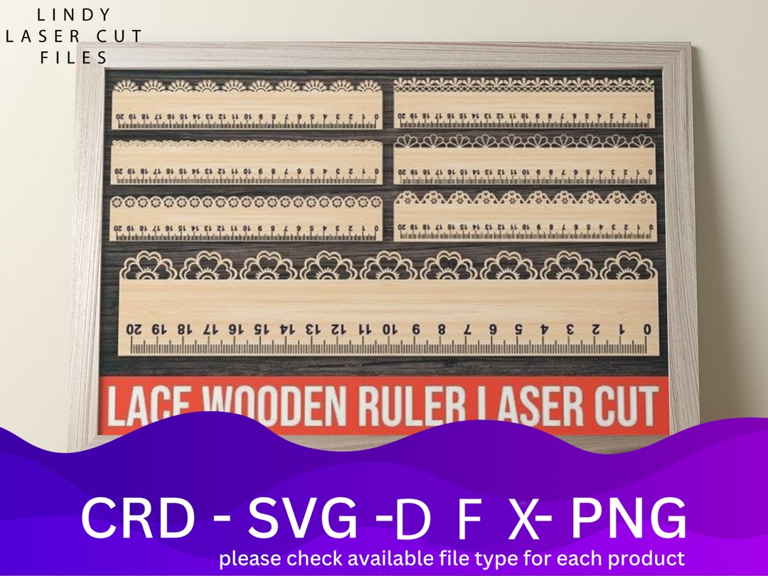 Lace Ruler Laser Cut Files Bundle SVG File, 7 Vector Design, Plan Laser ...