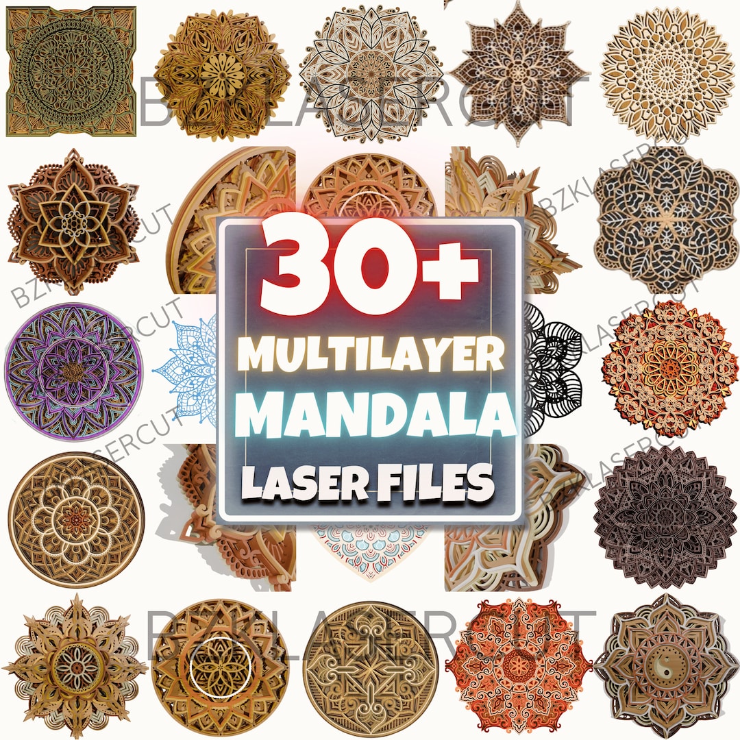 Multilayer Mandala Laser Cut Files | Layered Mandala Laser File Bundle ...