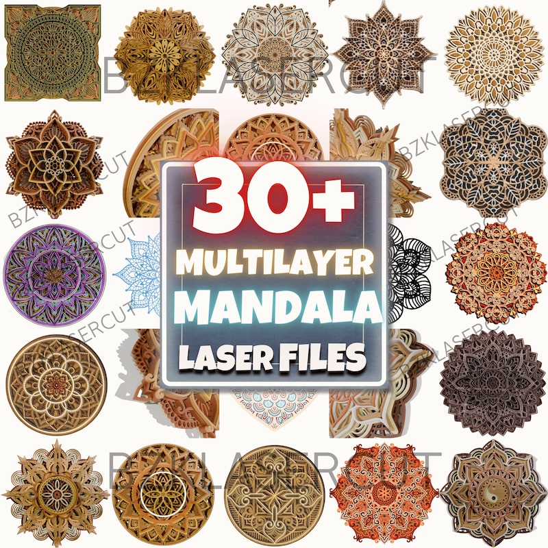 Mandalas Layered Wall Art - Etsy UK