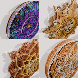 Multilayer Mandala Laser Cut Files | Layered Mandala Laser File Bundle ...