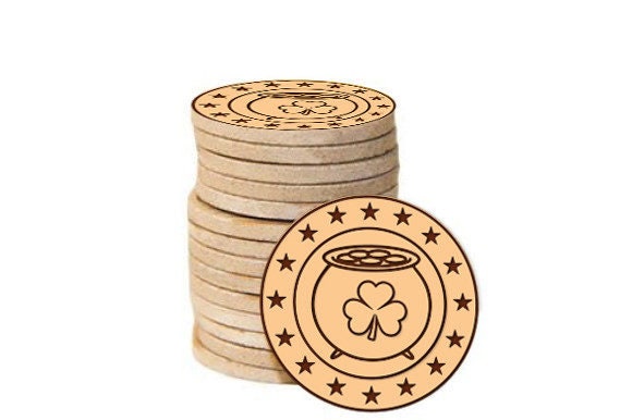 Lucky Coins Laser Cut Files Bundle SVG File, 8 Vector Design, Plan ...