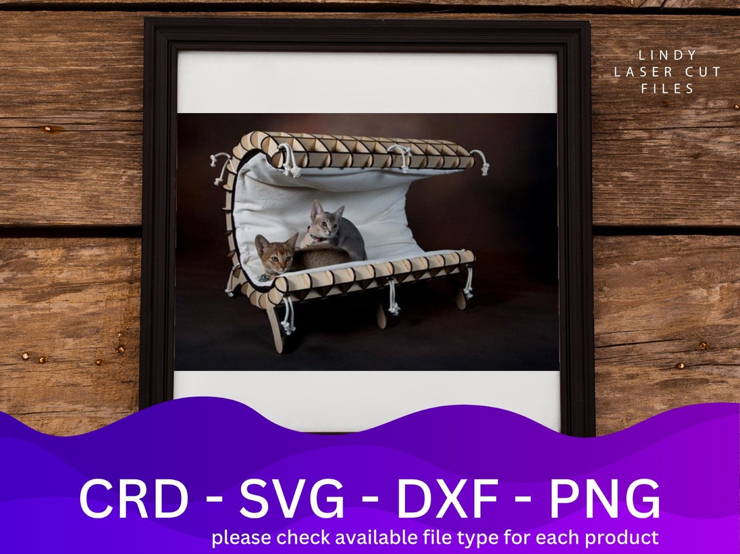 Laser Cut Wooden Cat Bed CDR File, Vector, Plan Laser, Cnc Pattern ...