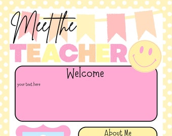 Meet the Teacher Editable Template, Meet the Teacher, Bright Colors ...