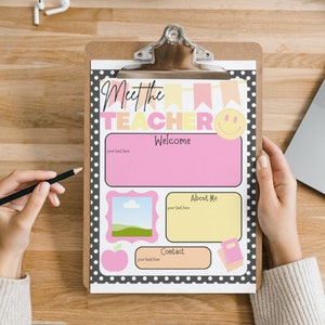 Meet the Teacher Editable Template, Meet the Teacher, Pastel Bright ...