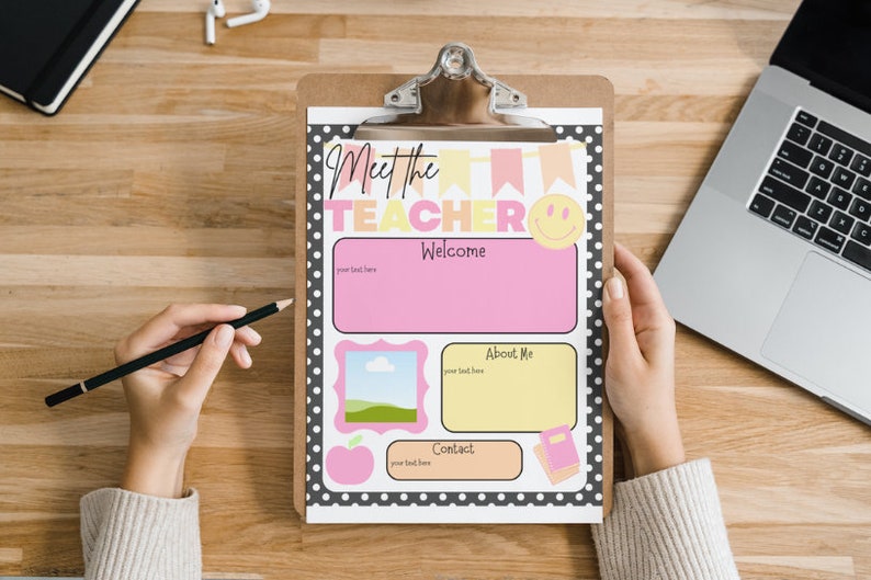 Meet the Teacher Editable Template, Meet the Teacher, Pastel Bright ...