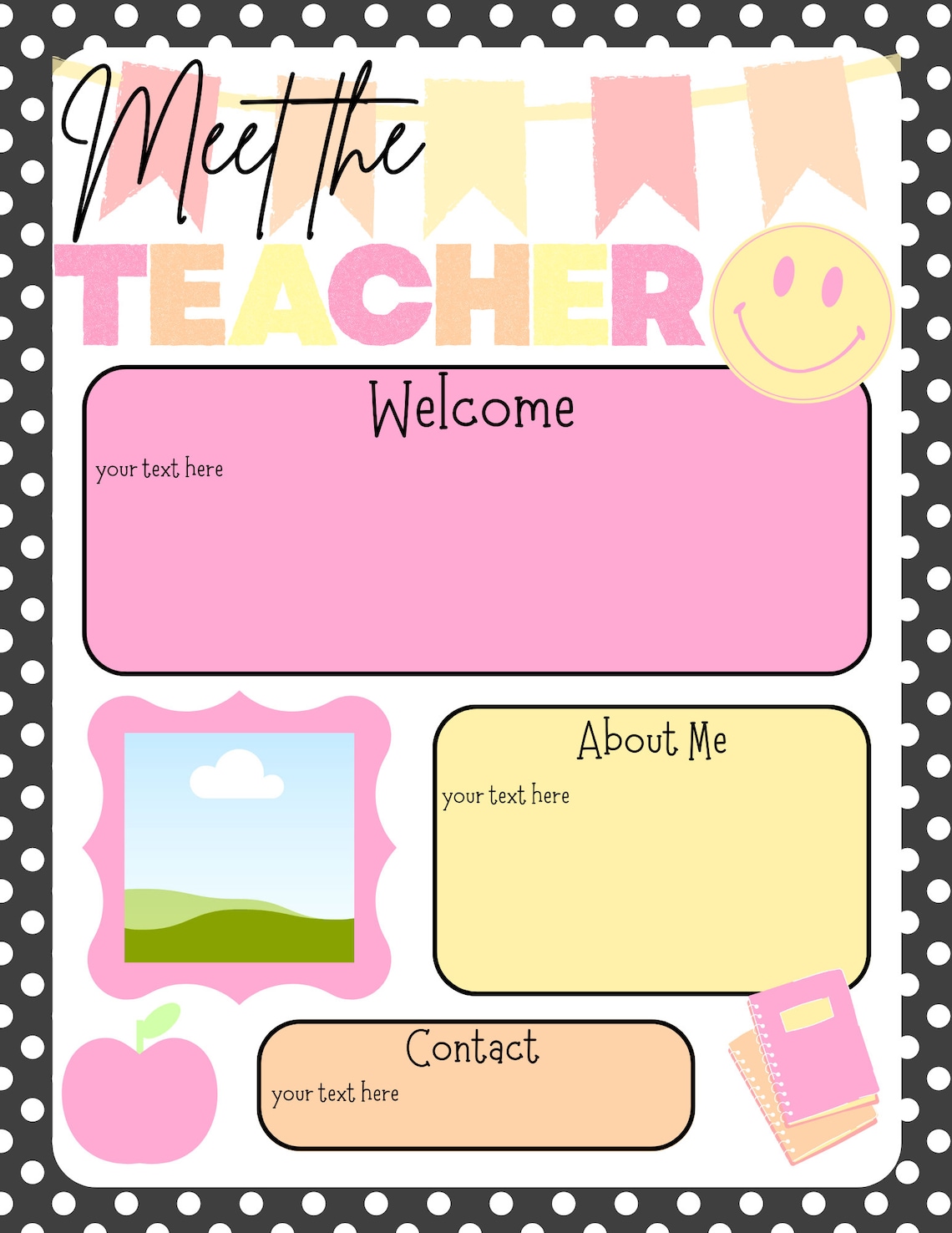 Meet the Teacher Editable Template, Meet the Teacher, Pastel Bright ...