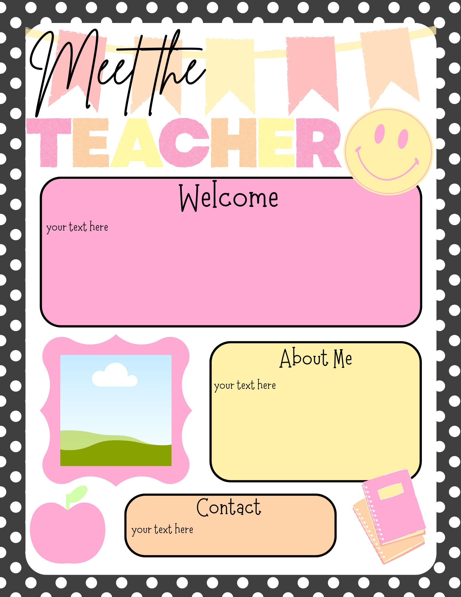 Meet the Teacher Editable Template, Meet the Teacher, Pastel Bright ...