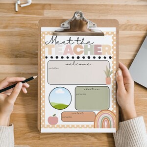 Meet the Teacher Editable Template, Meet the Teacher, Boho Colors, Back ...