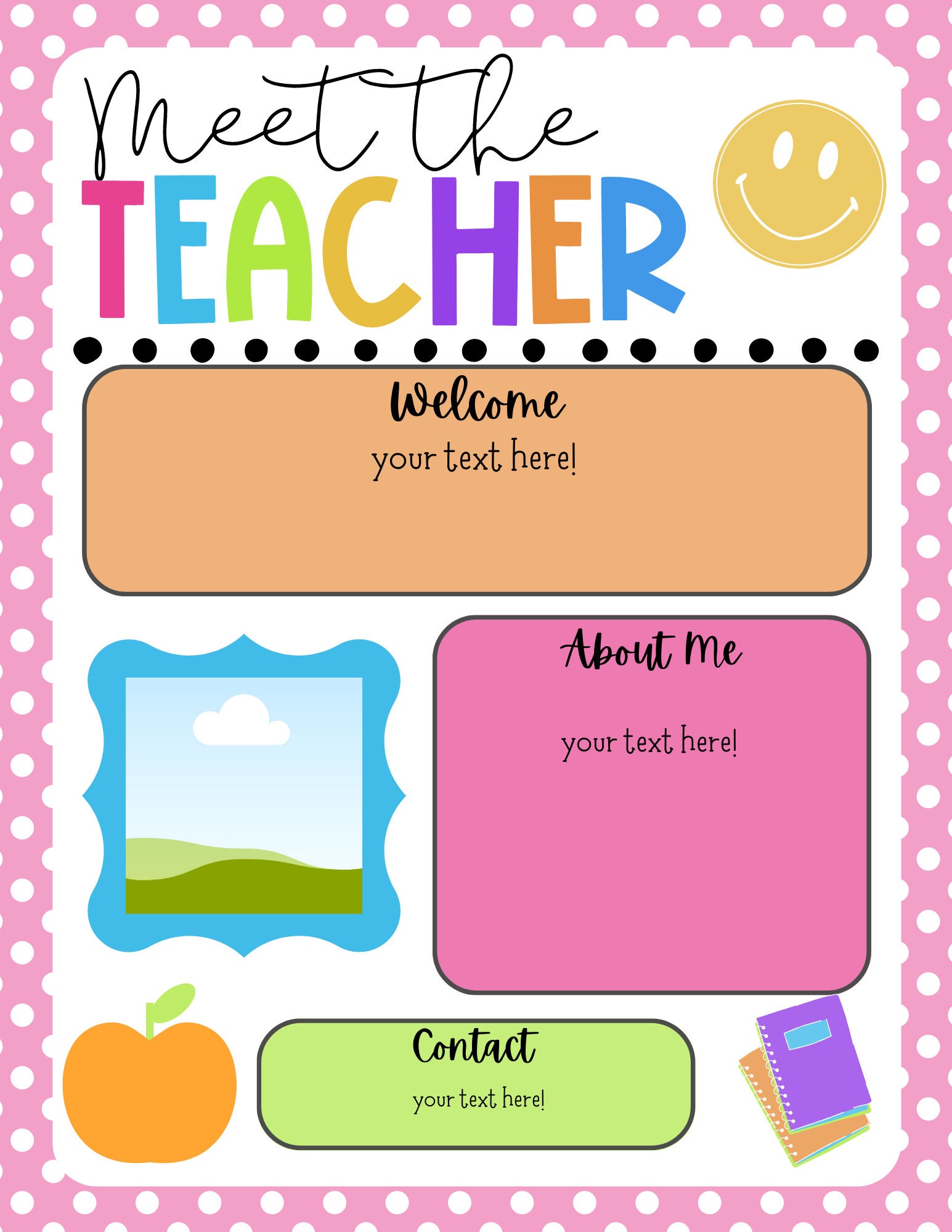 Meet the Teacher Editable Template, Meet the Teacher, Bright Colors ...
