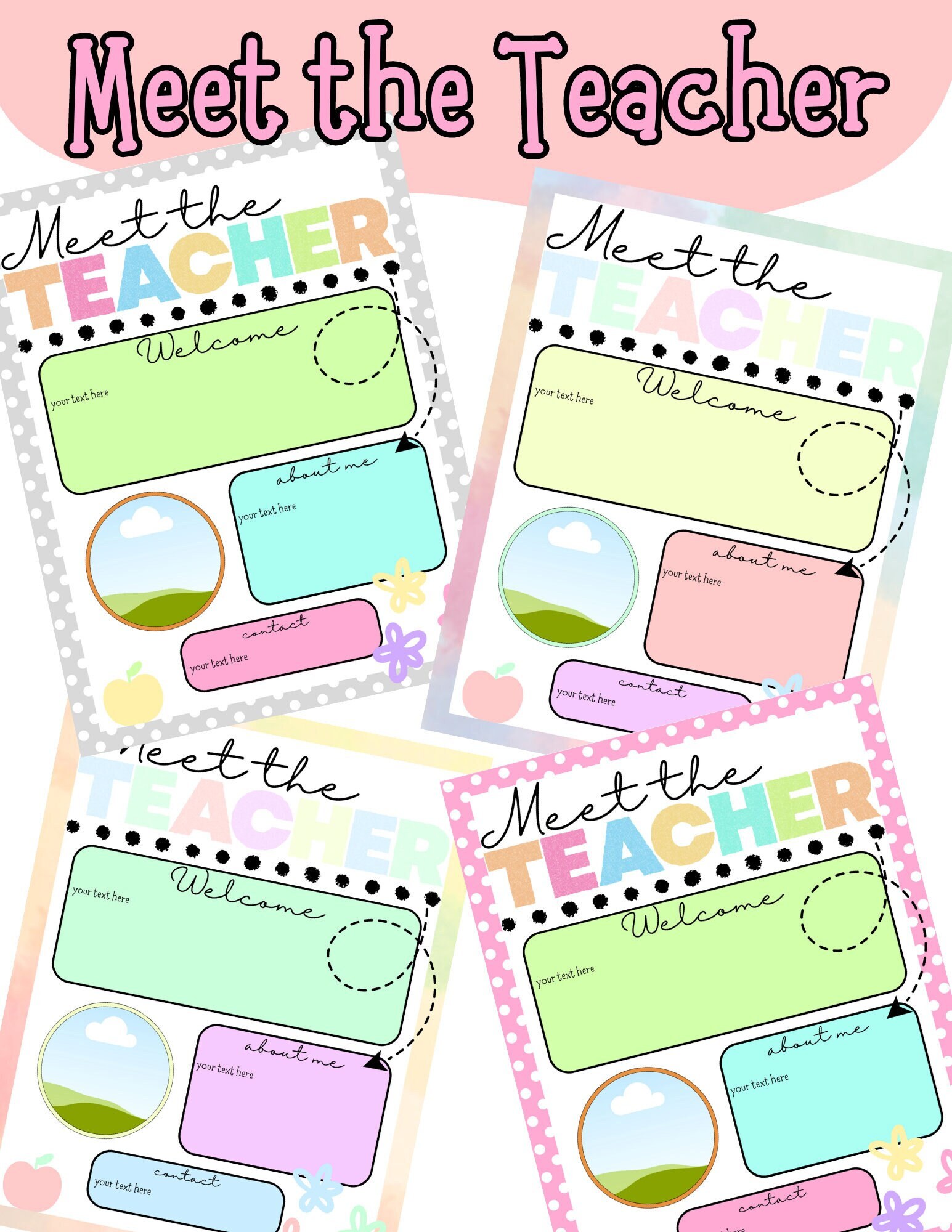 Meet the Teacher Editable Template, Meet the Teacher, Pastel Brights ...