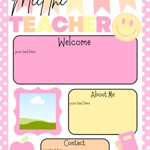 Meet the Teacher Editable Template, Meet the Teacher, Pastel Bright ...