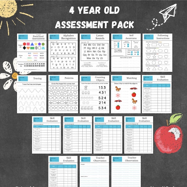 Preschool Assessment - Etsy