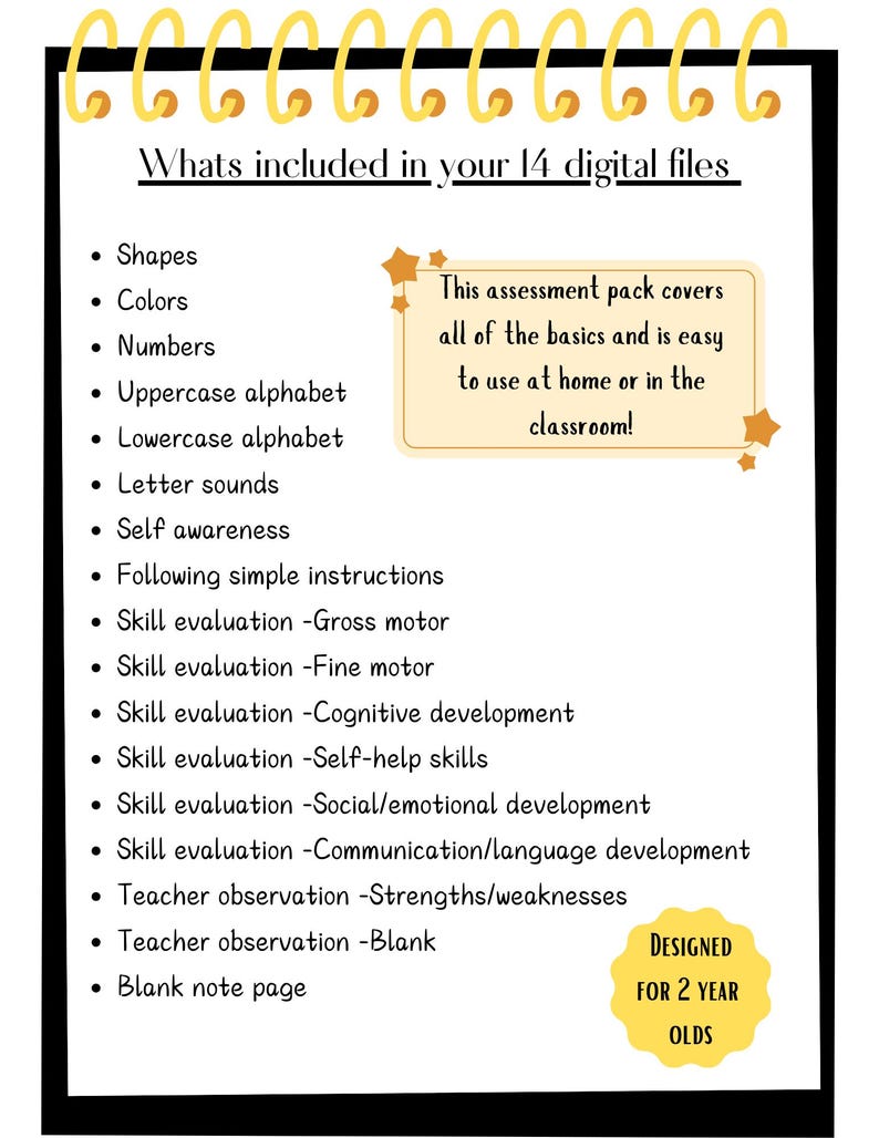 2 Year Old Assessment PDF Preschool Assessment Preschool Teacher ...