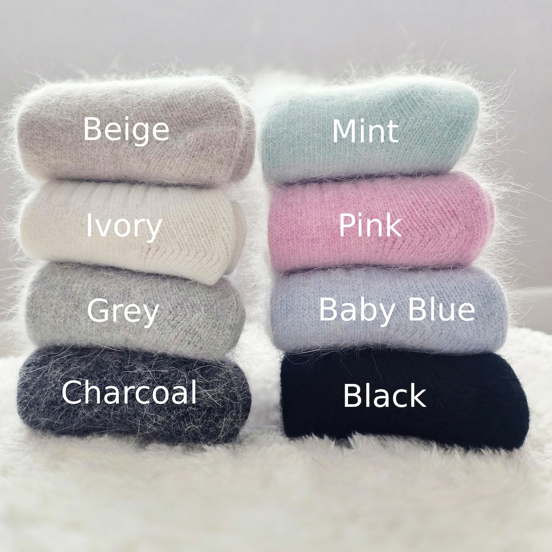 Ultra Warm Angora Soft Lightweight Socks for Women – Plush Ribbed ...