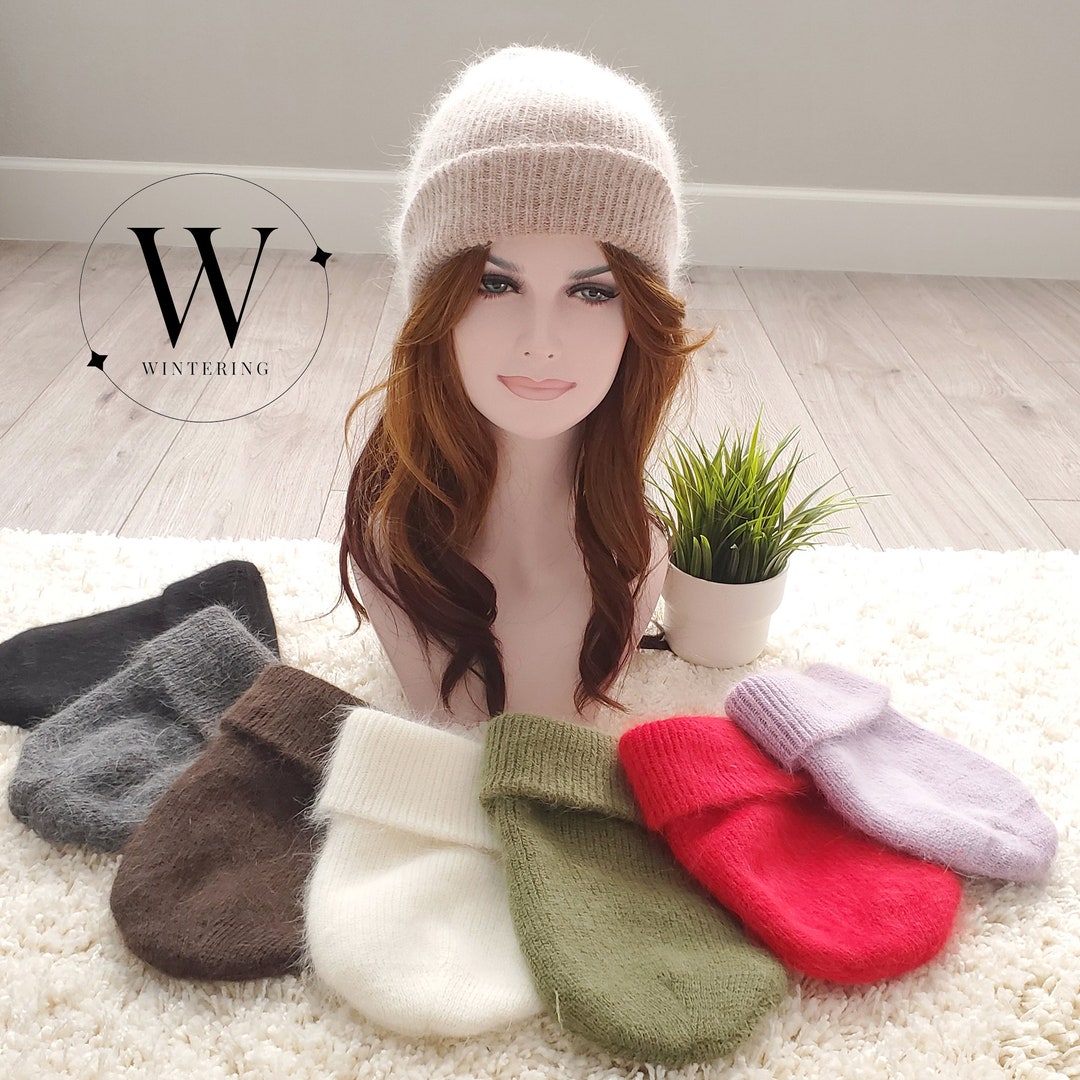 Fuzzy Angora Winter Beanie: Soft Fluffy Knit Hat - Etsy