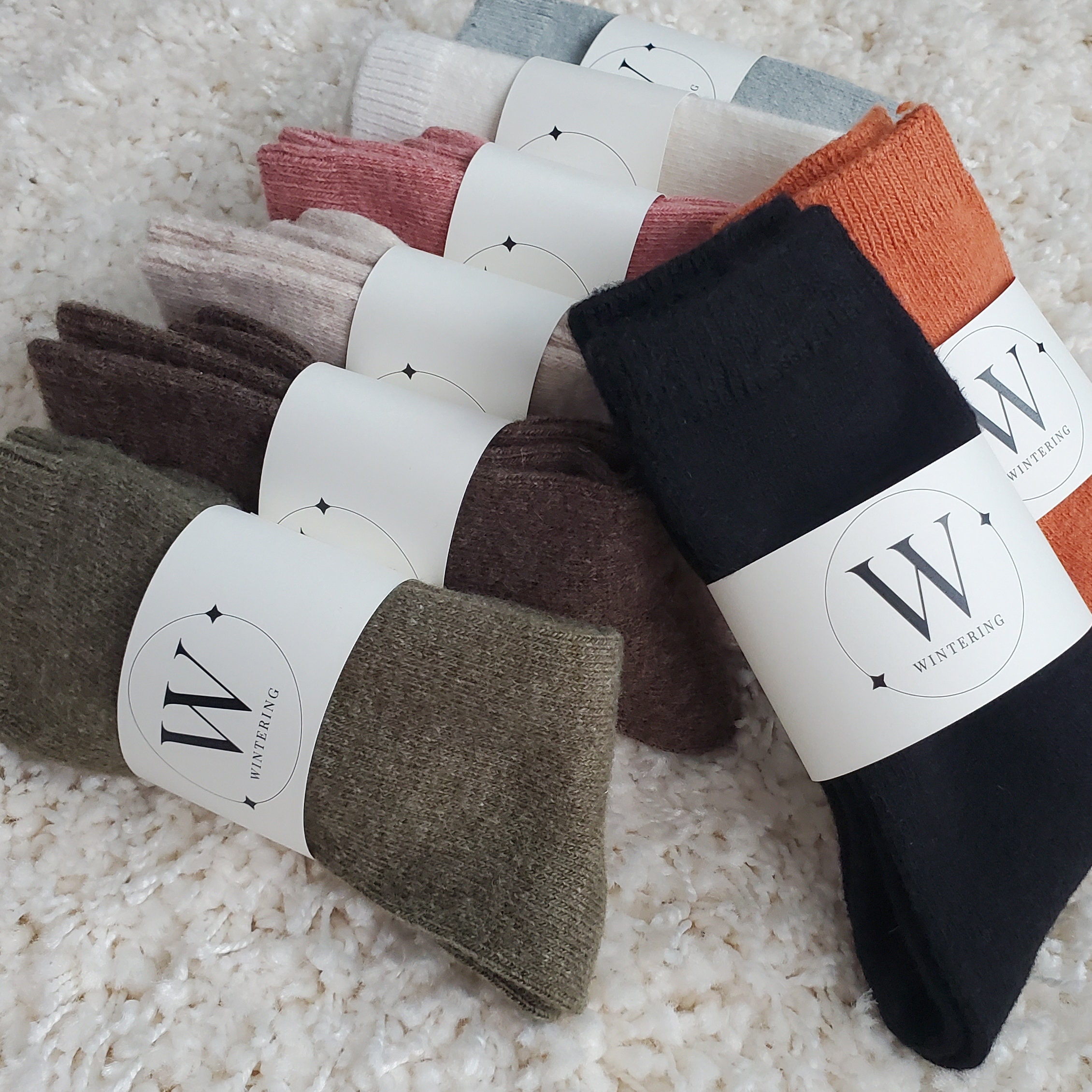 Plain Wool Cashmere Winter Warm and Soft Women's Socks, High Quality ...
