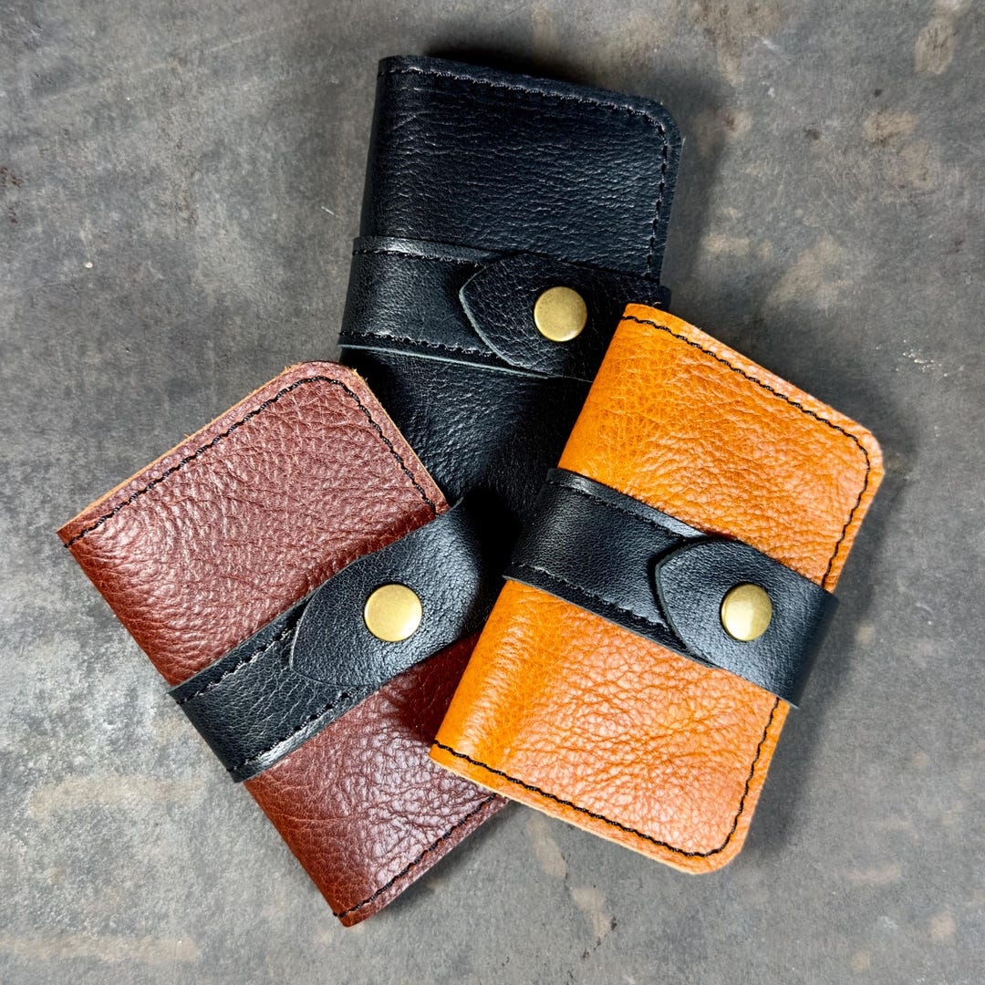 Legacy Leather Snap Wallet Minimalist Card Holder for Men or Women - Etsy