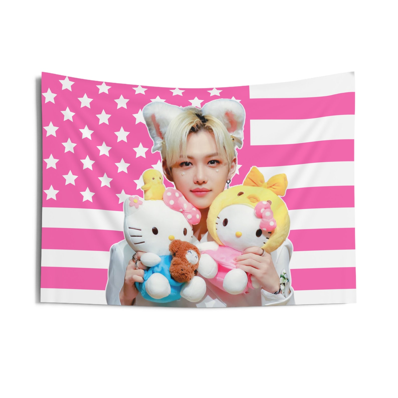 Stray Kids Felix Adorable Photo American Flag, Felix American Tapestry ...