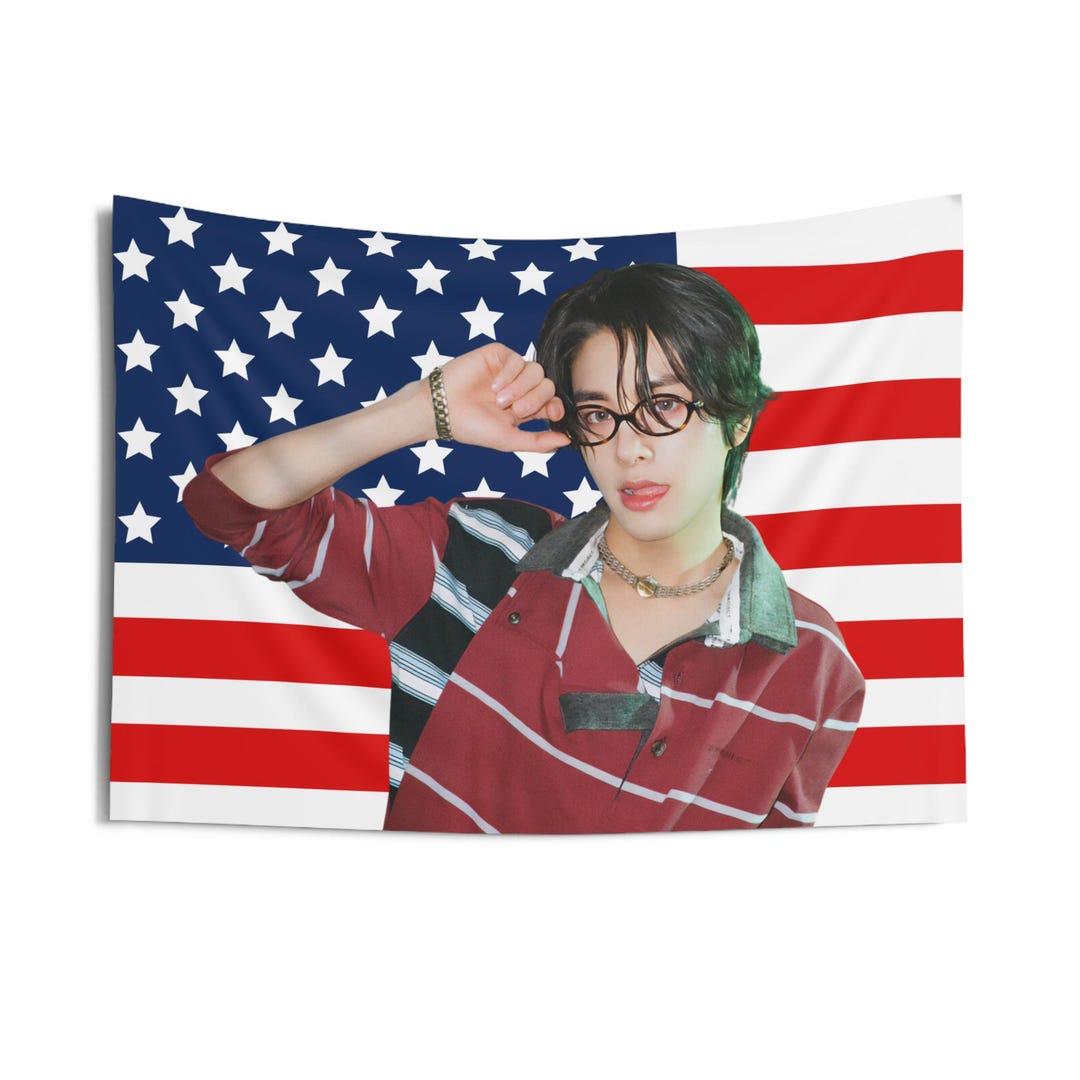 Enhypen Jake Heartthrob American Flag, Enhypen Jake American Tapestry ...