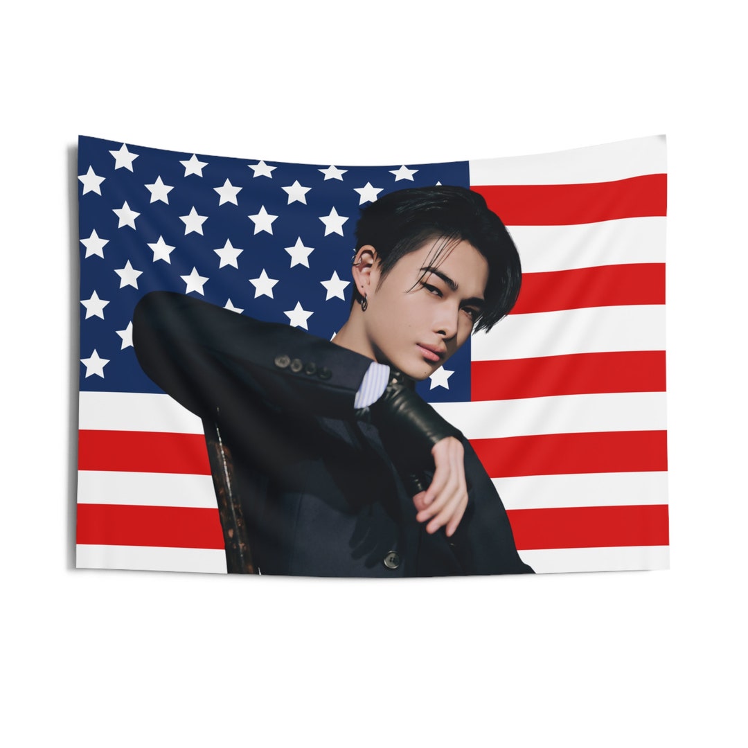 Enhypen Niki Dark Moon Concept American Flag, Niki American Tapestry ...