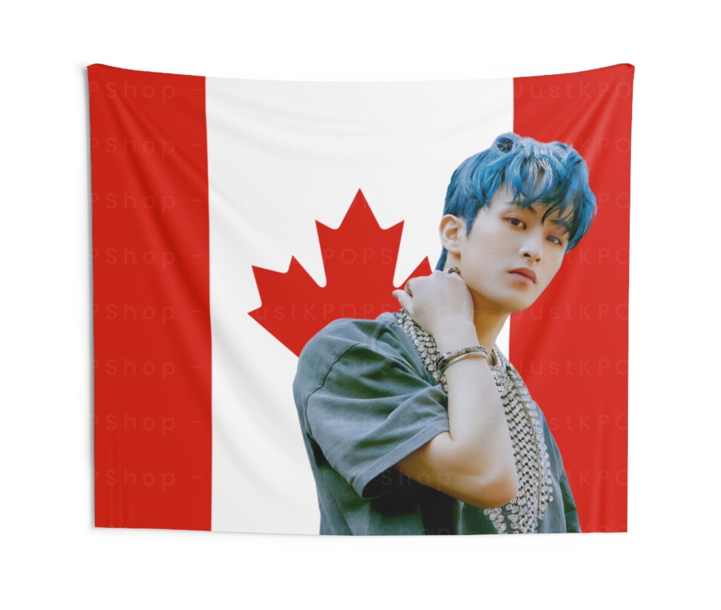 Nct Mark Lee Blue Hair Canada Flag, Nct Concert Banner, Nct Kpop Flag ...
