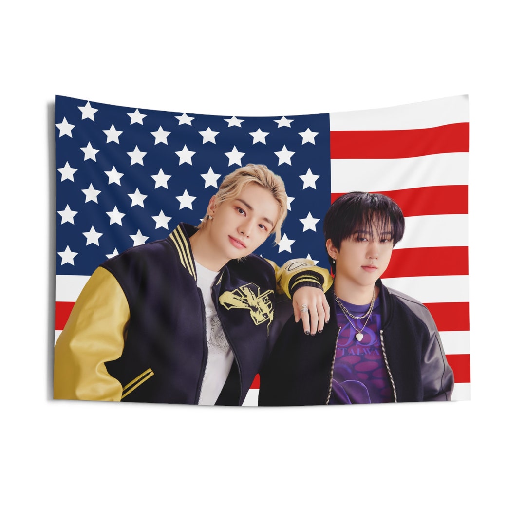 Stray Kids Hyunjin Changbin Photoshoot Flag Banner, Hyunjin Changbin ...