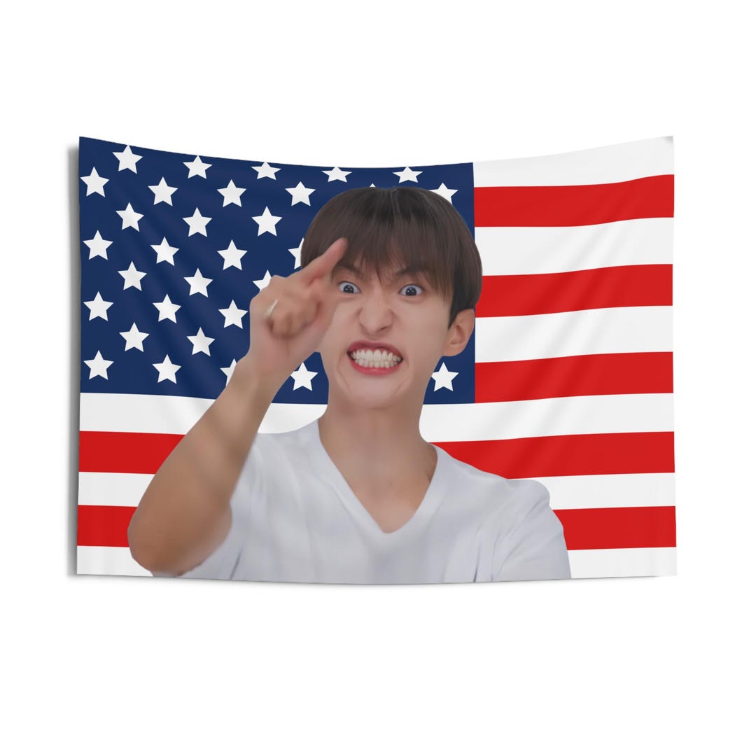 Seventeen DK Meme Face American Flag, Seventeen Concert Banner ...