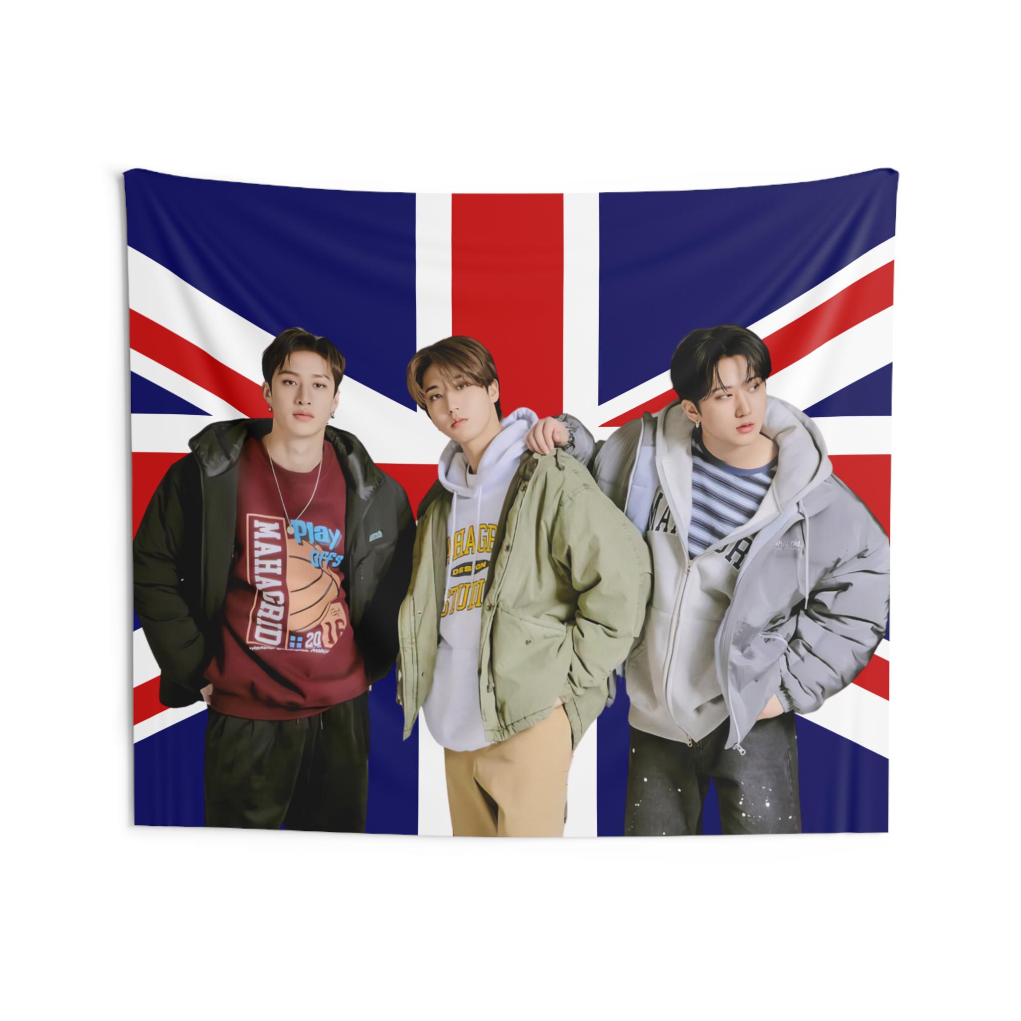Bang Chan Han Changbin Photoshoot UK Flag, Stray Kids Concert Banner ...