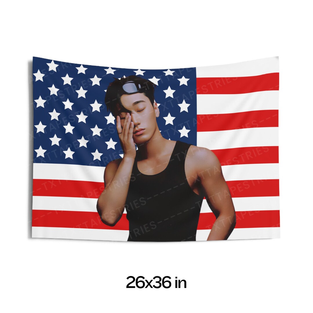 Ateez San Black Tank Top Flag Banner, San American Tapestry, San Merch ...