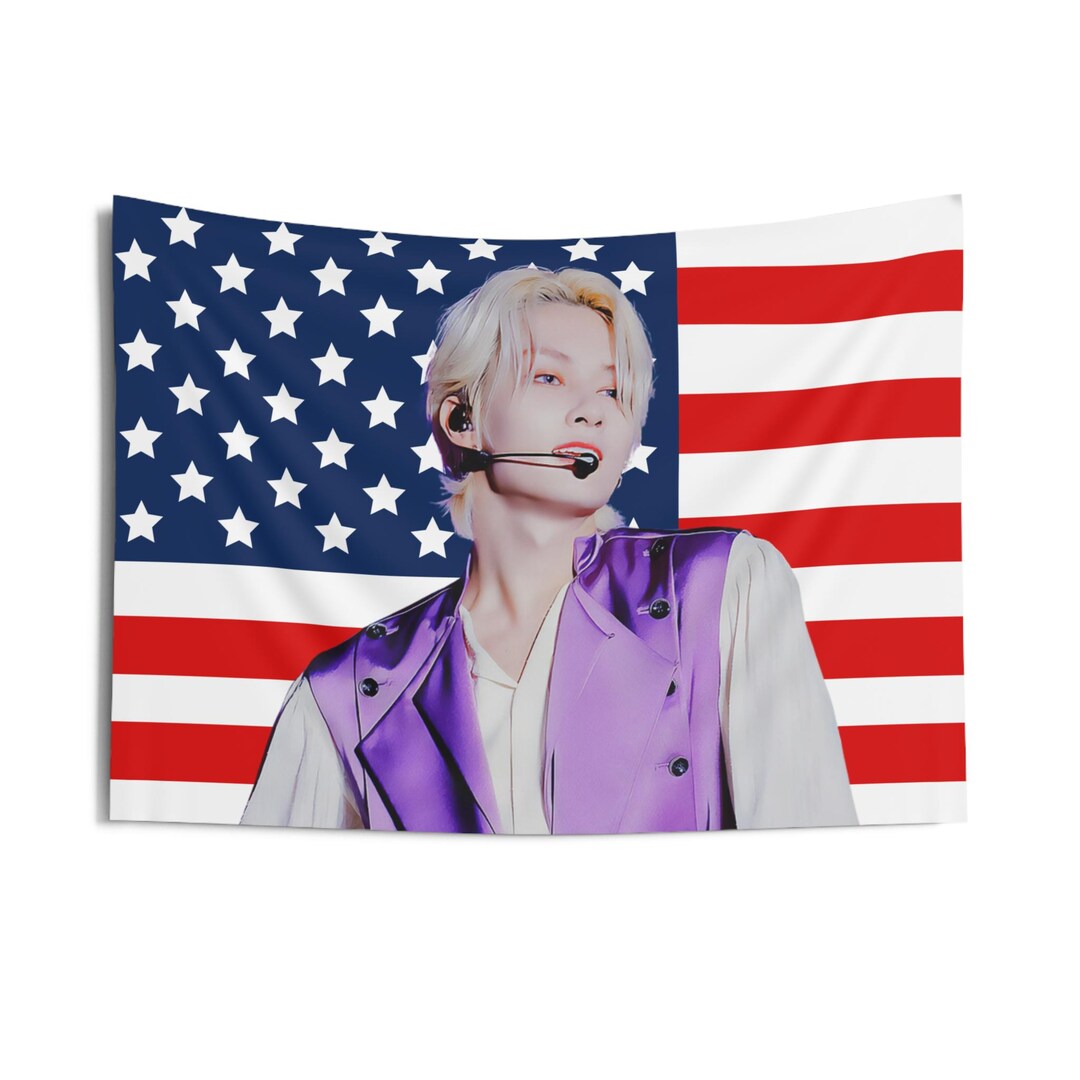 Svt Jun Purple Outfit American Flag, Seventeen Concert Banner ...