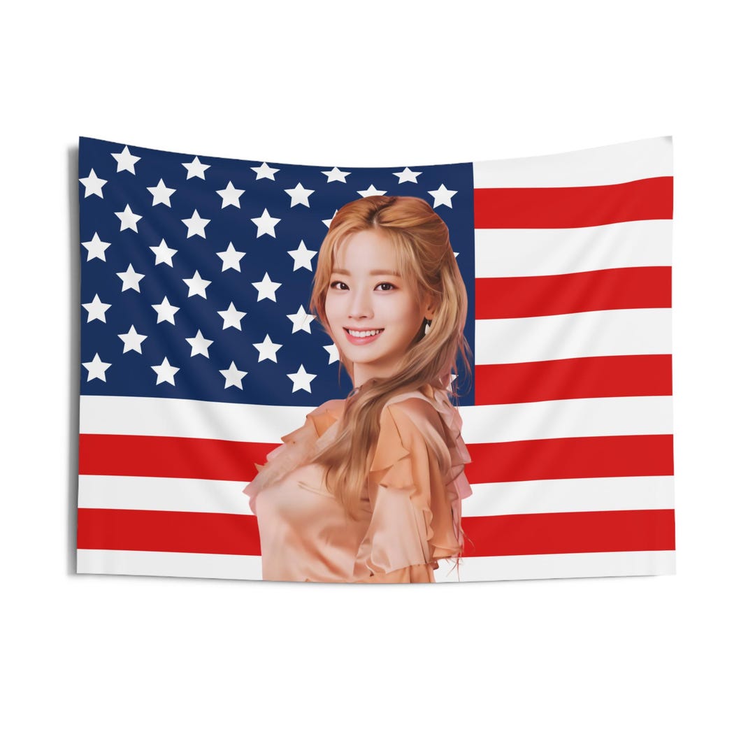 Twice Dahyun Smile American Flag, Twice Concert Banner, Twice Kpop Flag ...